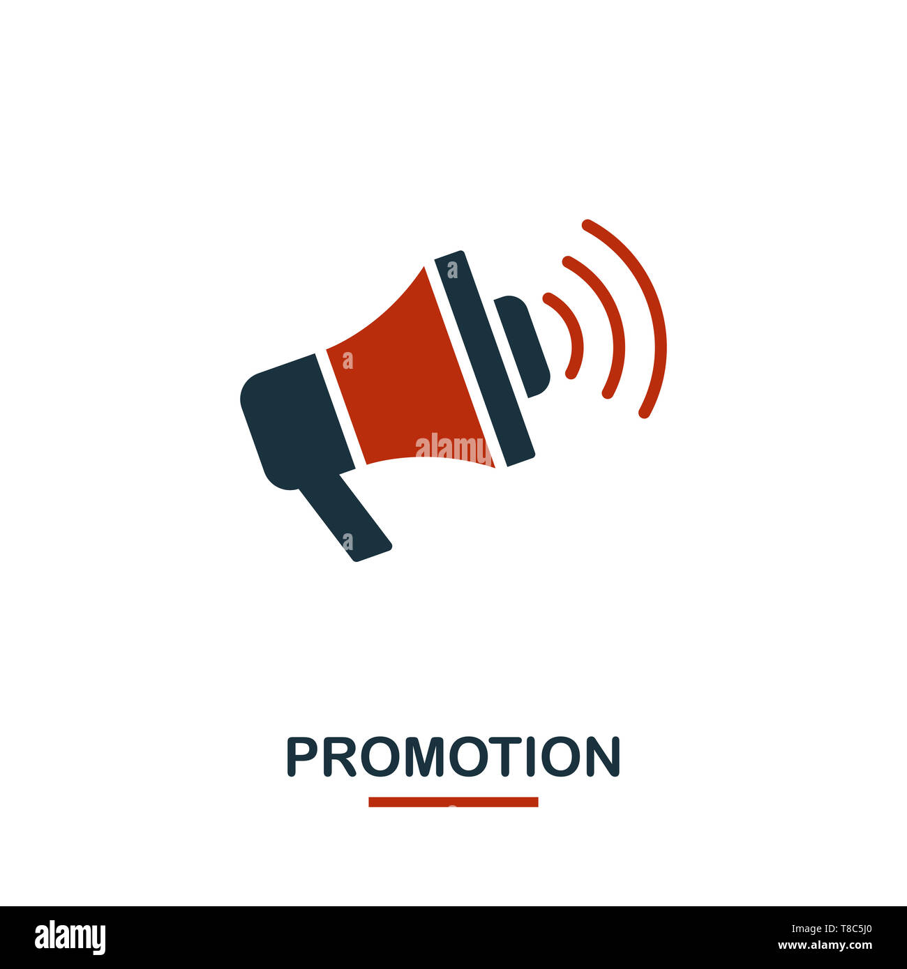 Promotion icon in two colors. Creative black and red design from e ...