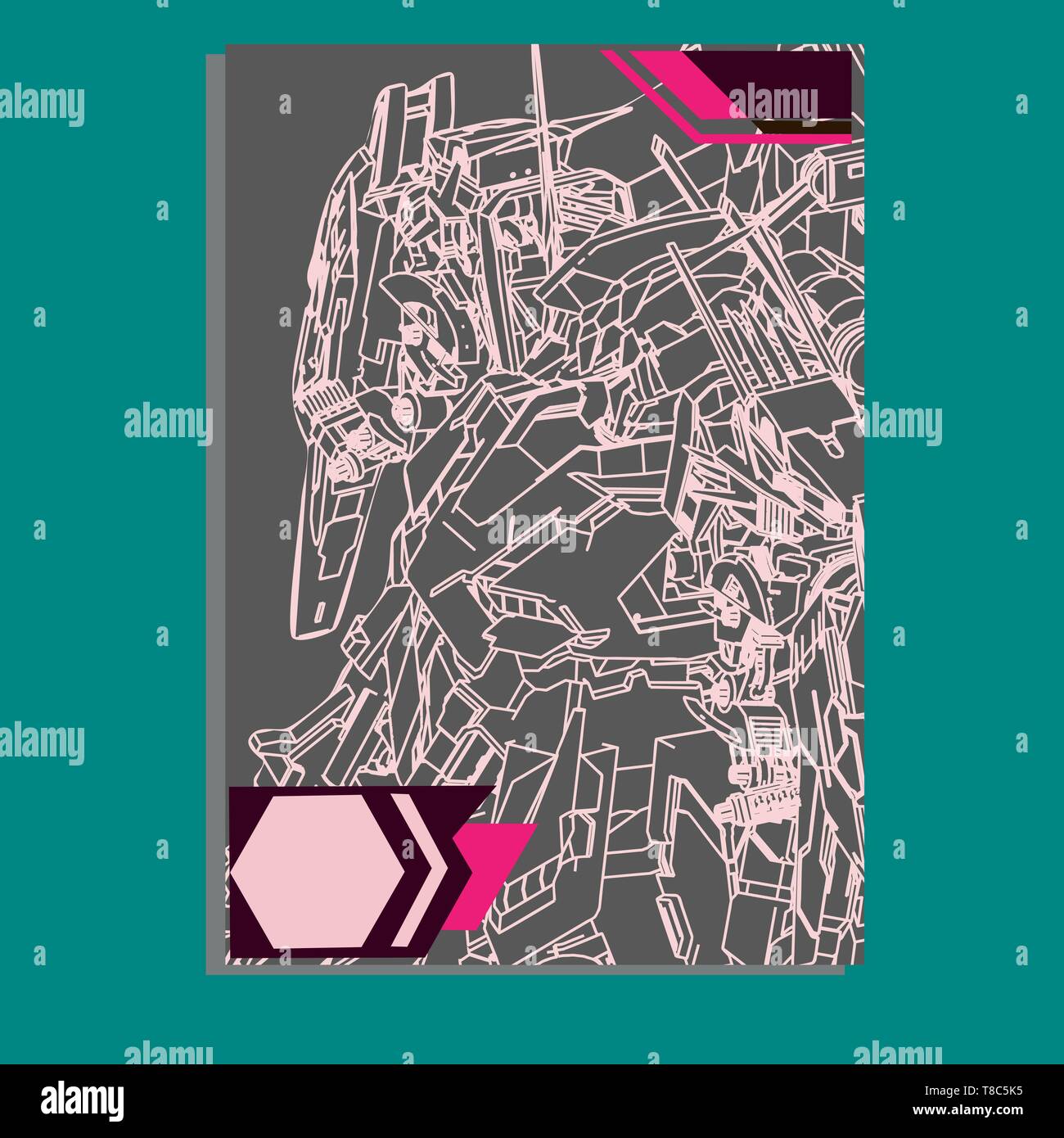 Vector illustration. robot sacred geometry. robot mock-up isolated ...