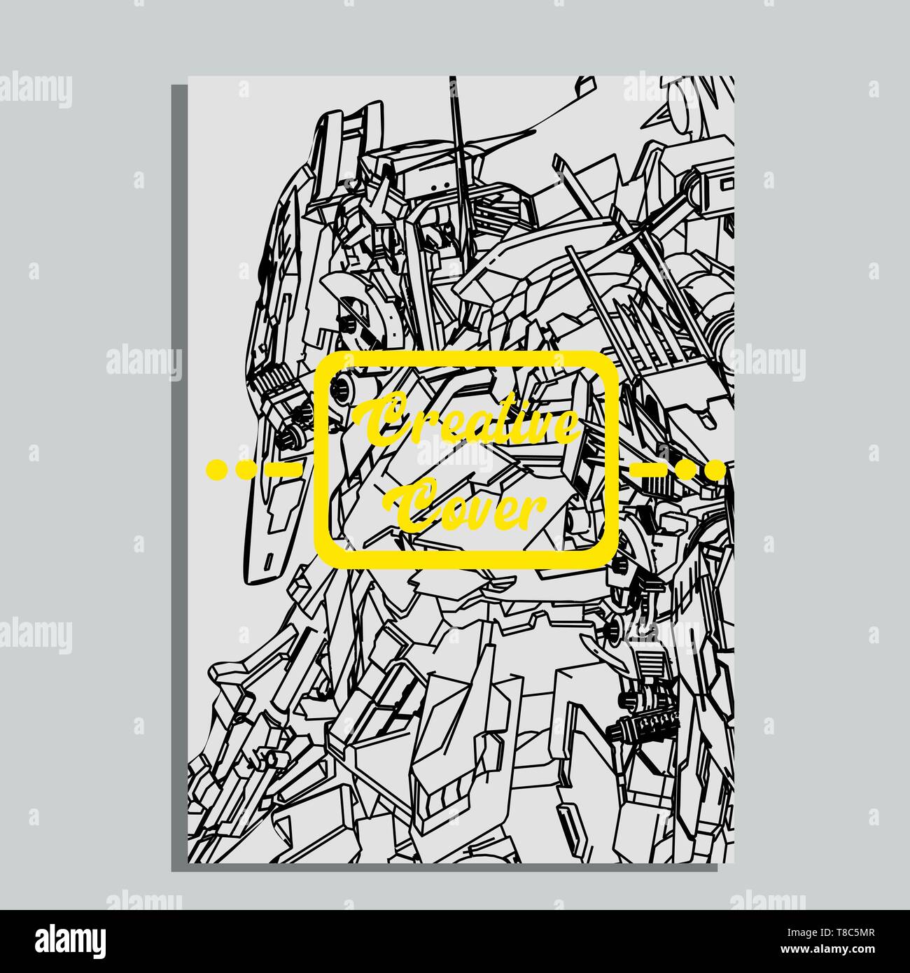 Vector illustration. robot sacred geometry. robot mock-up isolated ...