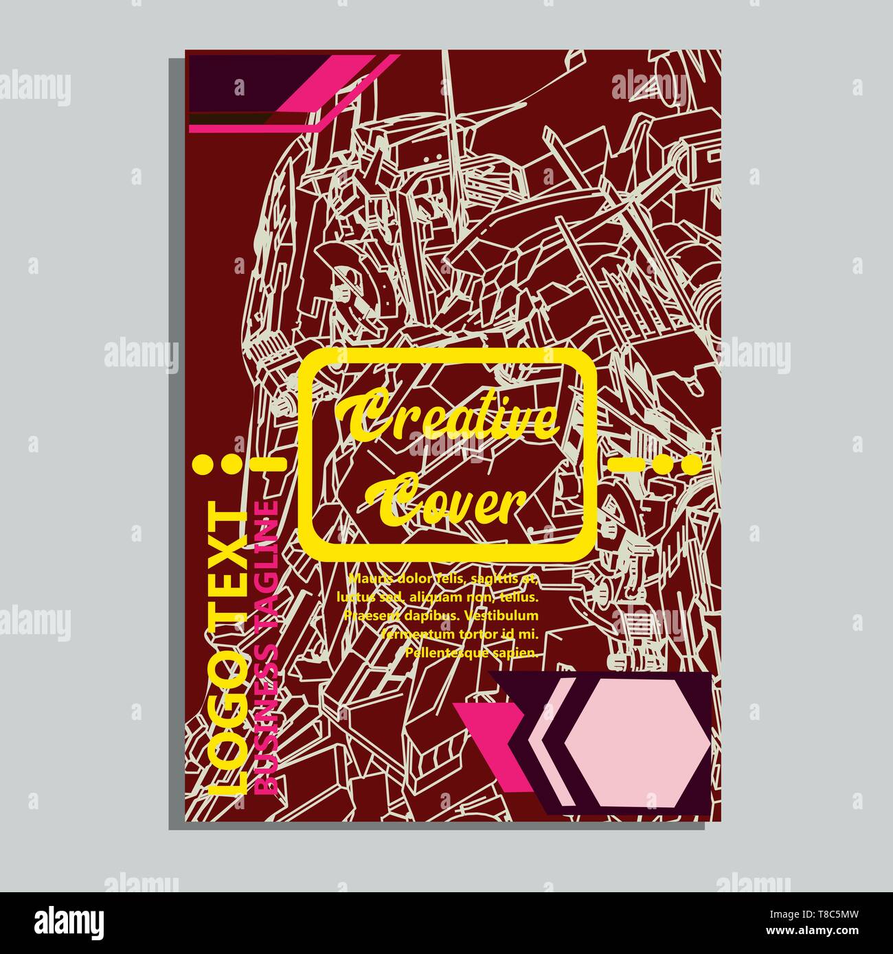 Vector illustration. robot sacred geometry. robot mock-up isolated ...