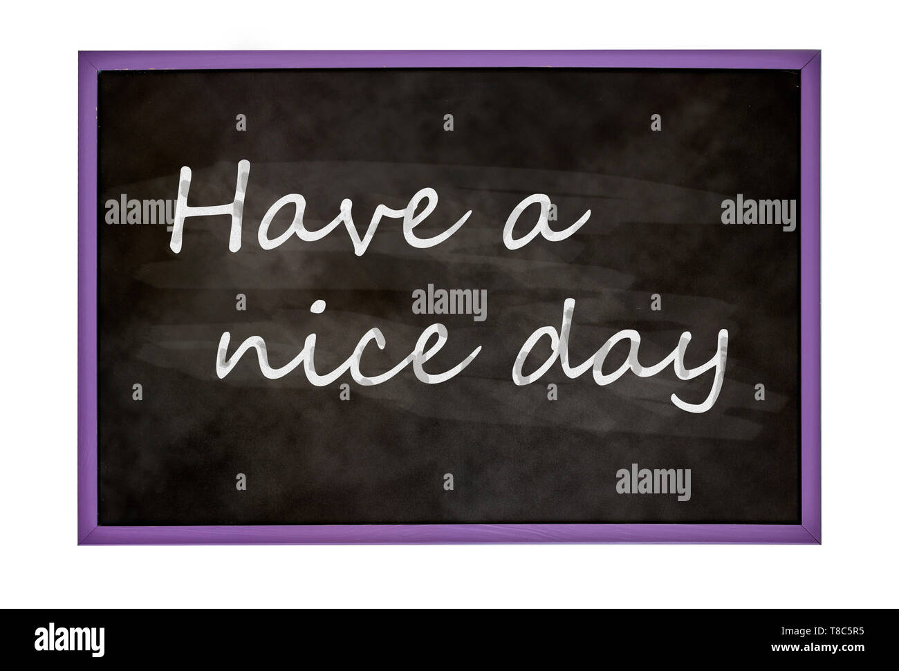 Have a nice day text on blackboard ilustration Stock Photo - Alamy