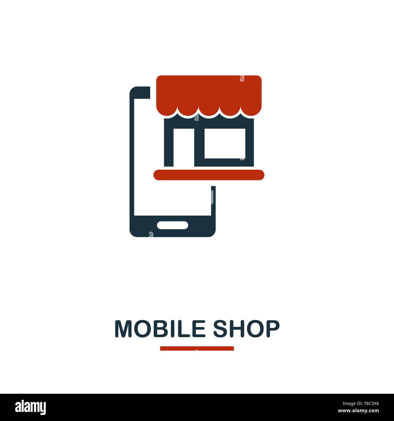 Mobile Shop icon in two colors. Creative black and red design from e ...