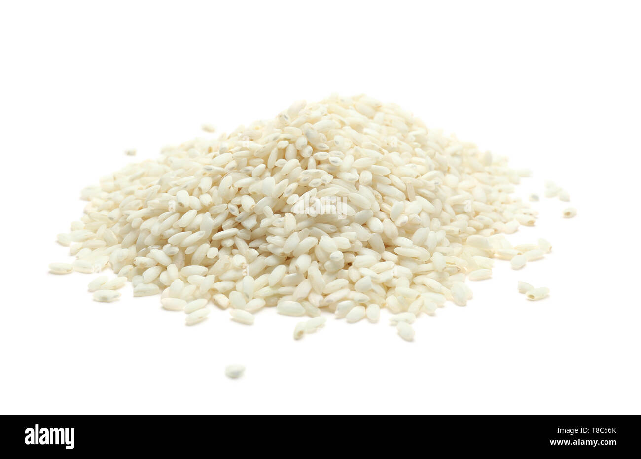 Short grain rice on white background Stock Photo - Alamy