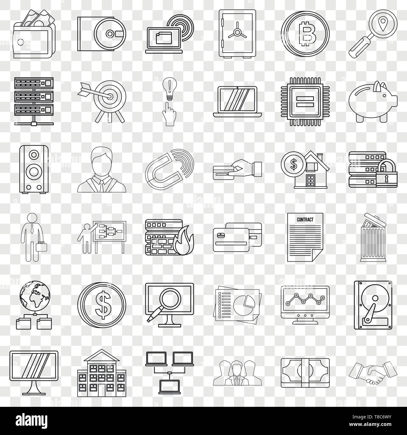 Money icons set, outline style Stock Vector Image & Art - Alamy