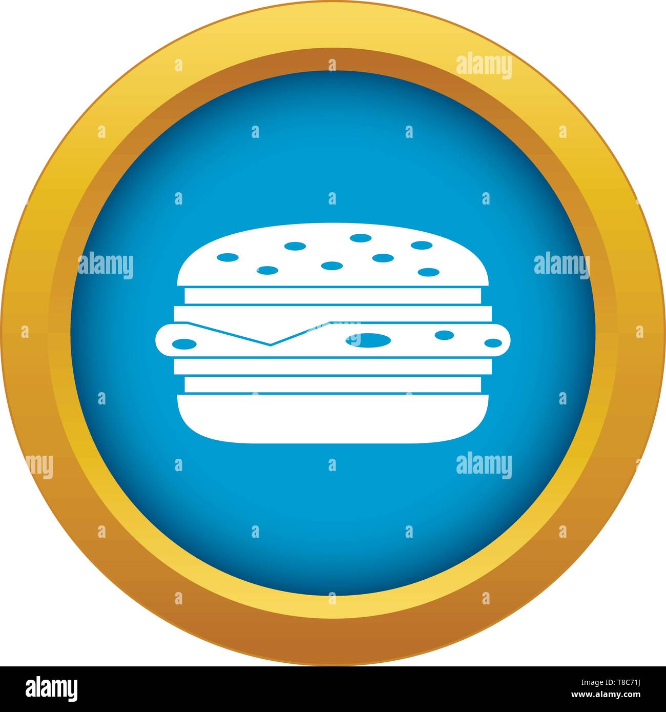 Burger icon blue vector isolated Stock Vector Image & Art - Alamy
