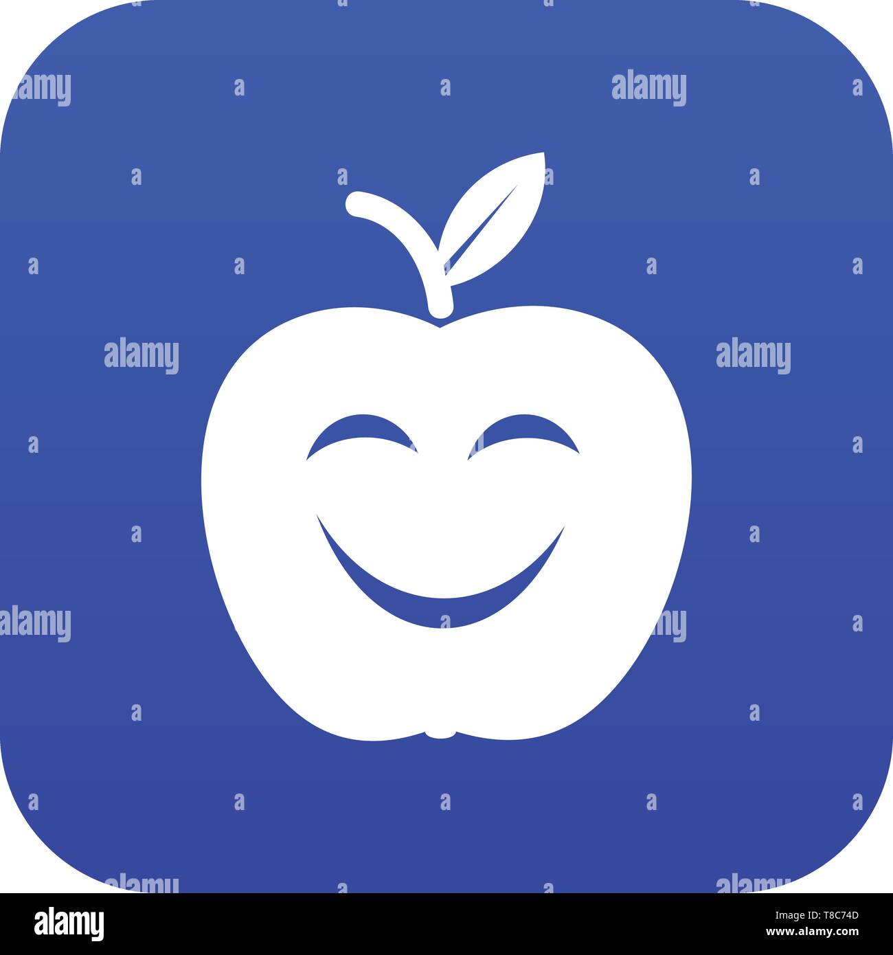 Smile apple icon blue vector Stock Vector Image & Art - Alamy