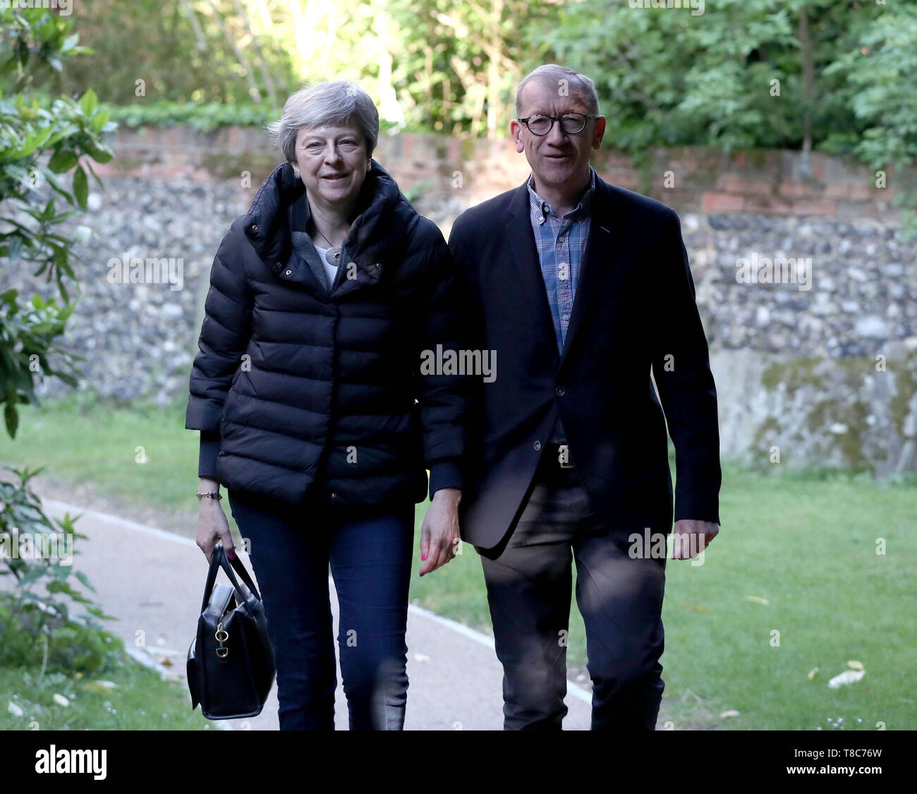 Prime Minister Theresa May arrives with husband Philip for a church ...