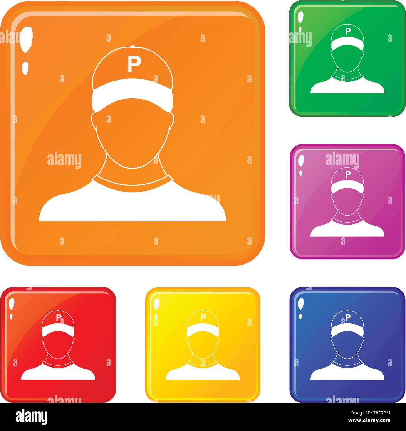 Parking attendant icons set vector color Stock Vector Image & Art - Alamy