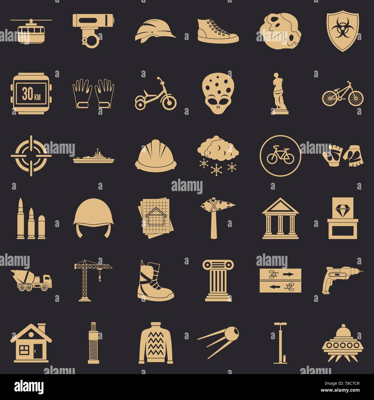 Stone icons set, simple style Stock Vector Image & Art - Alamy