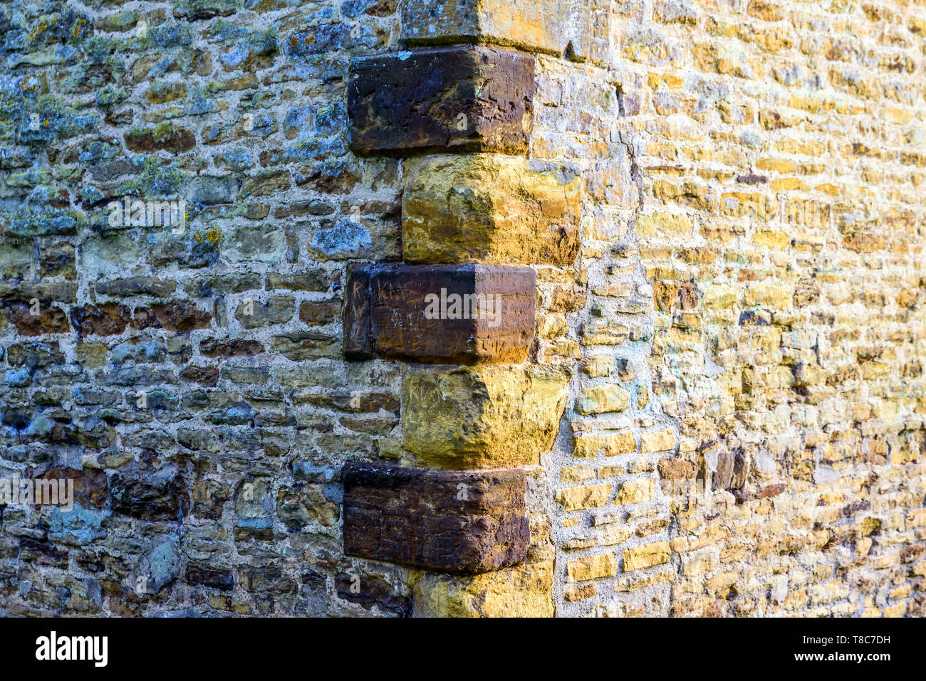 old castle tower brick wall background in uk Stock Photo - Alamy
