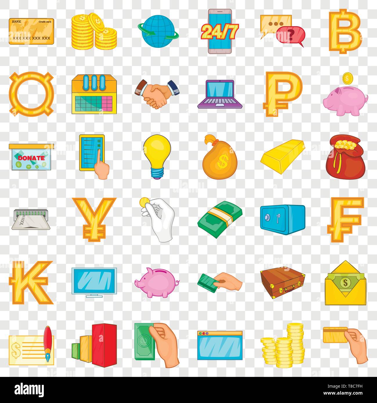 Credit icons set, cartoon style Stock Vector Image & Art - Alamy