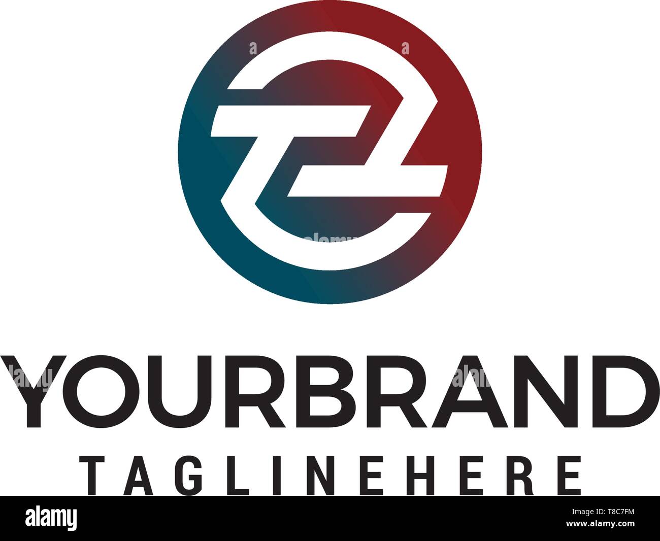 letter tt circle logo design concept template vector Stock Vector Image ...