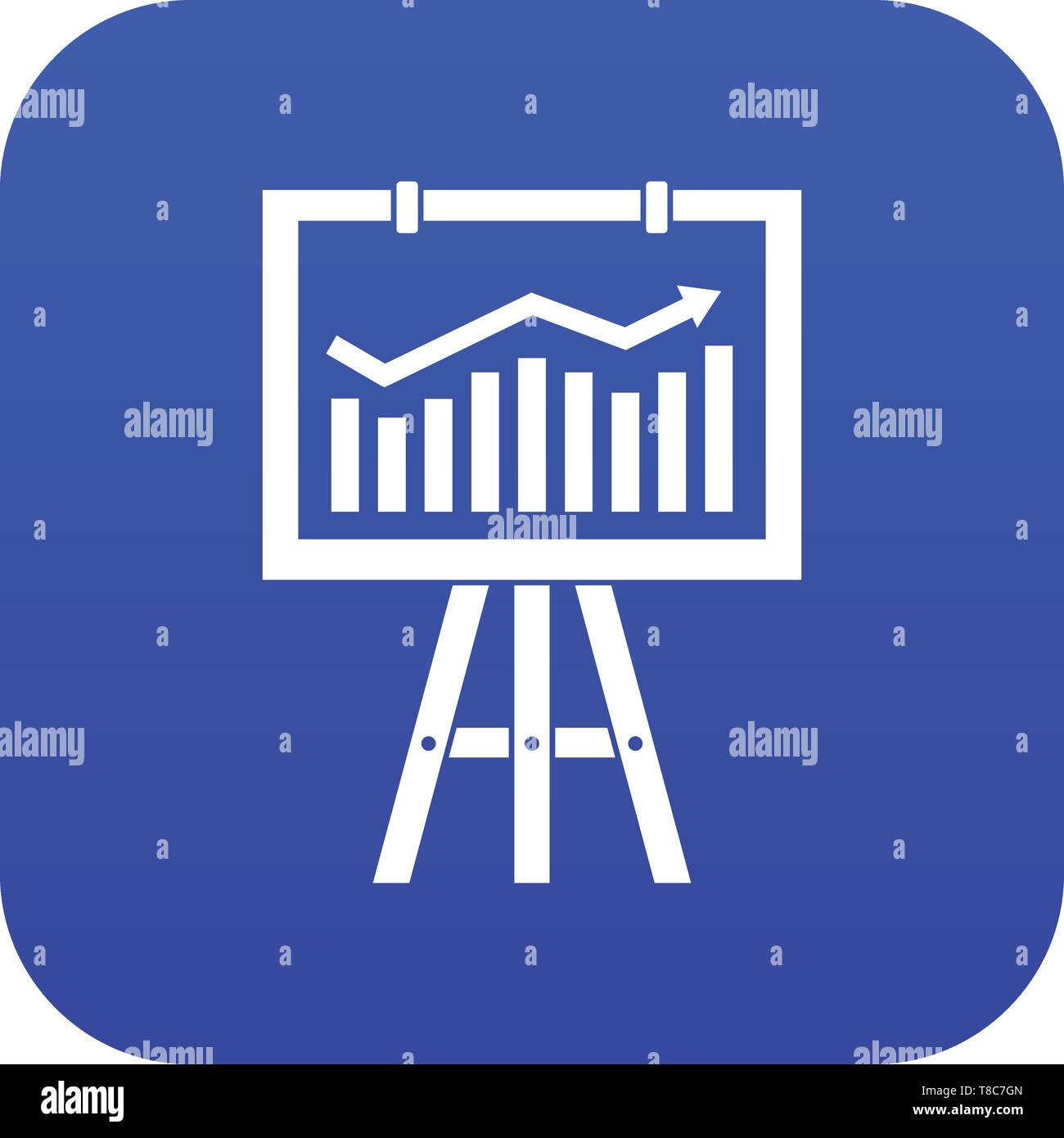 Flipchart with marketing data icon digital blue Stock Vector Image ...