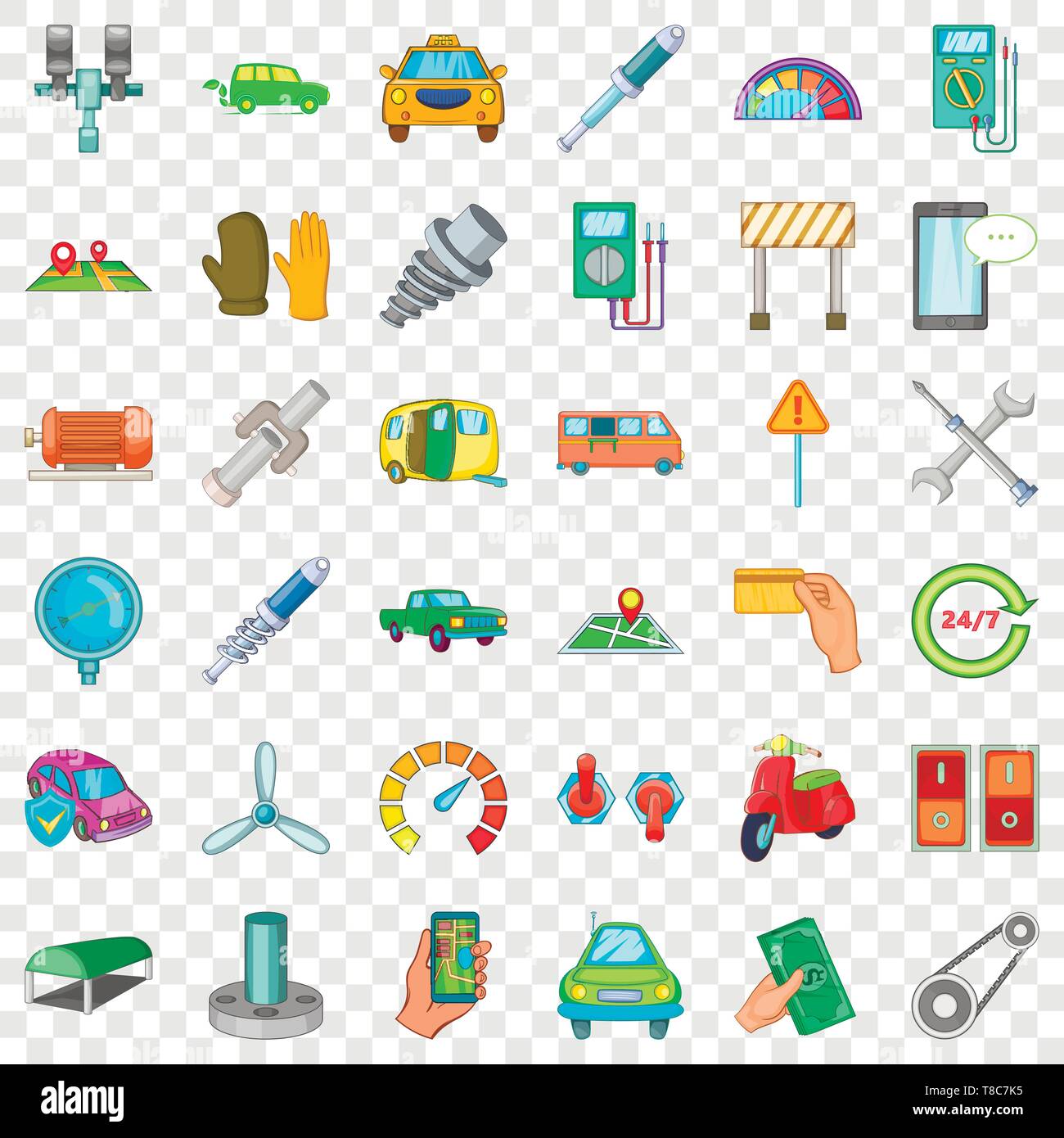 Maintenance icons set, cartoon style Stock Vector Image & Art - Alamy
