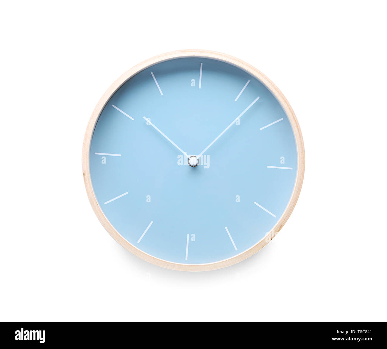 Modern clock on white background Stock Photo - Alamy