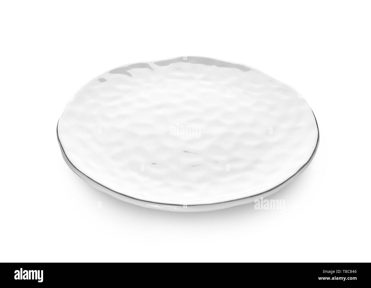 Clean plate on white background Stock Photo - Alamy