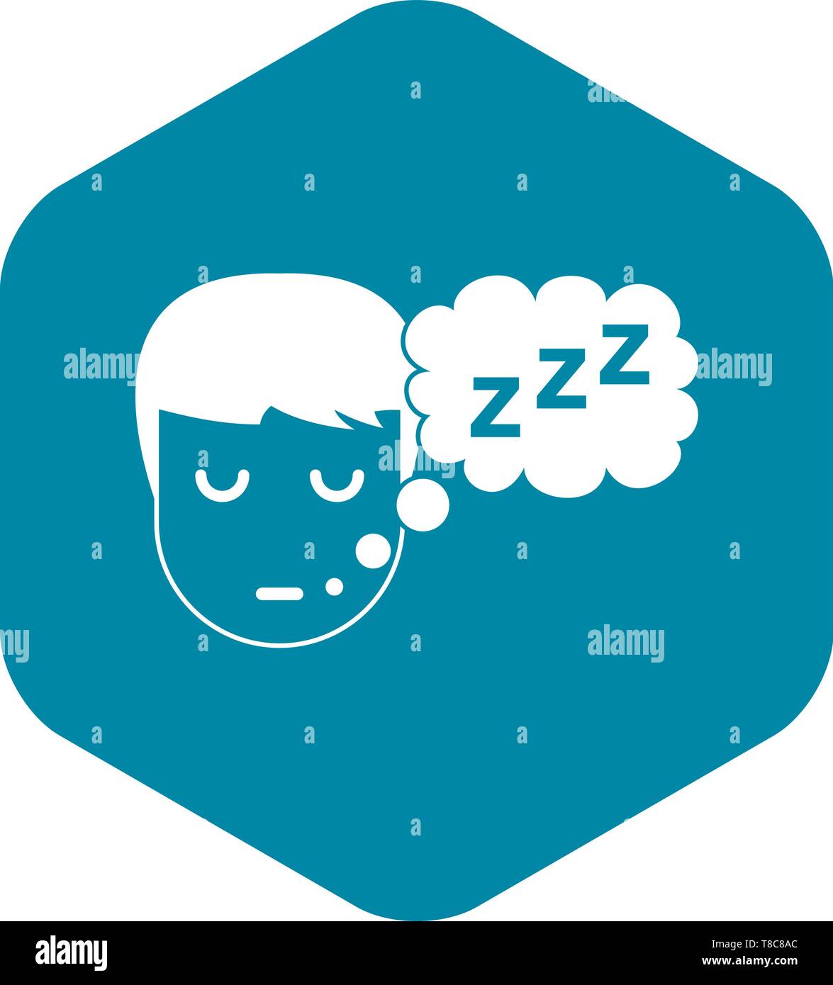 Boy head with speech bubble icon, simple style Stock Vector Image & Art ...