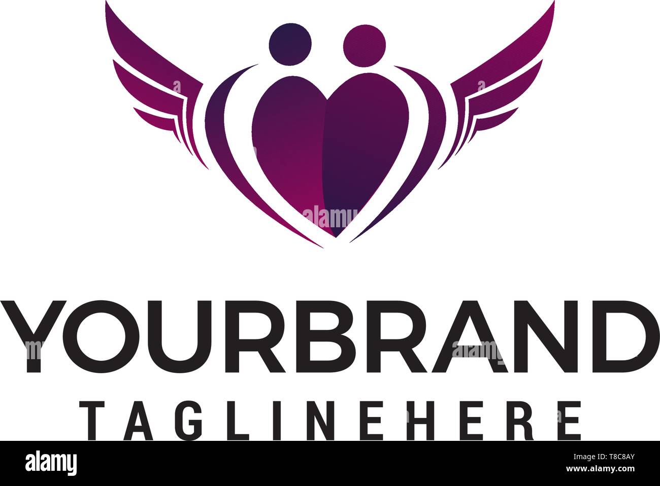 family love wing logo design concept template vector Stock Vector Image ...