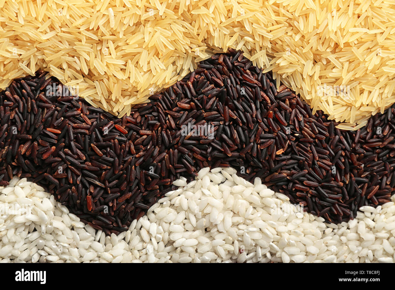 Different types of rice as background, closeup Stock Photo - Alamy