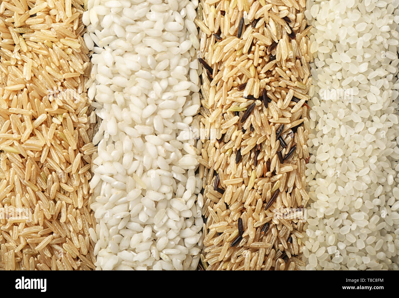 Different types of rice as background, closeup Stock Photo - Alamy