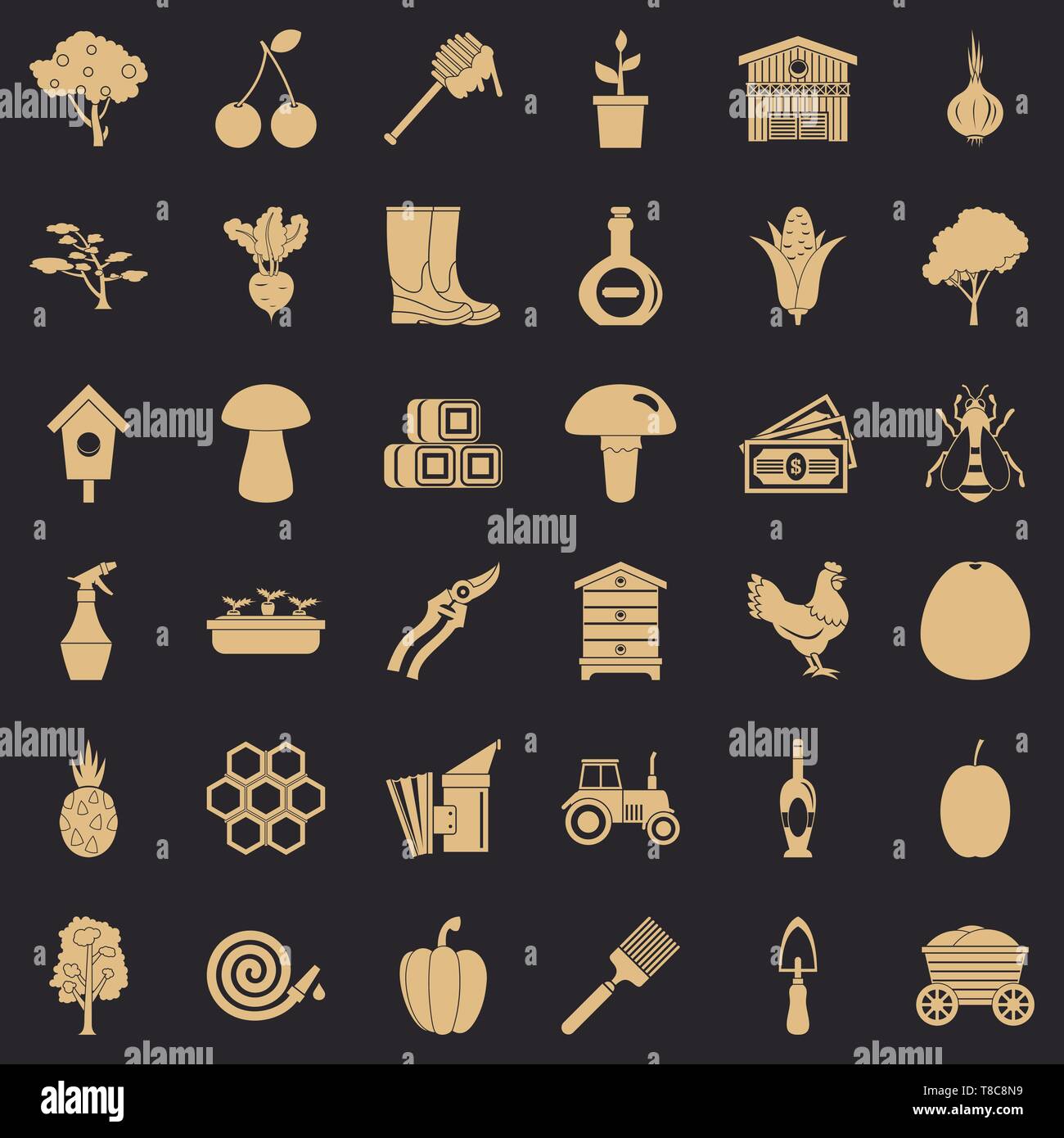 Land icons set, simple style Stock Vector Image & Art - Alamy