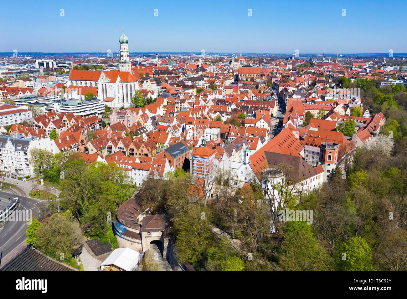 Red gate and basilica st ulrich and afra hi-res stock photography and ...