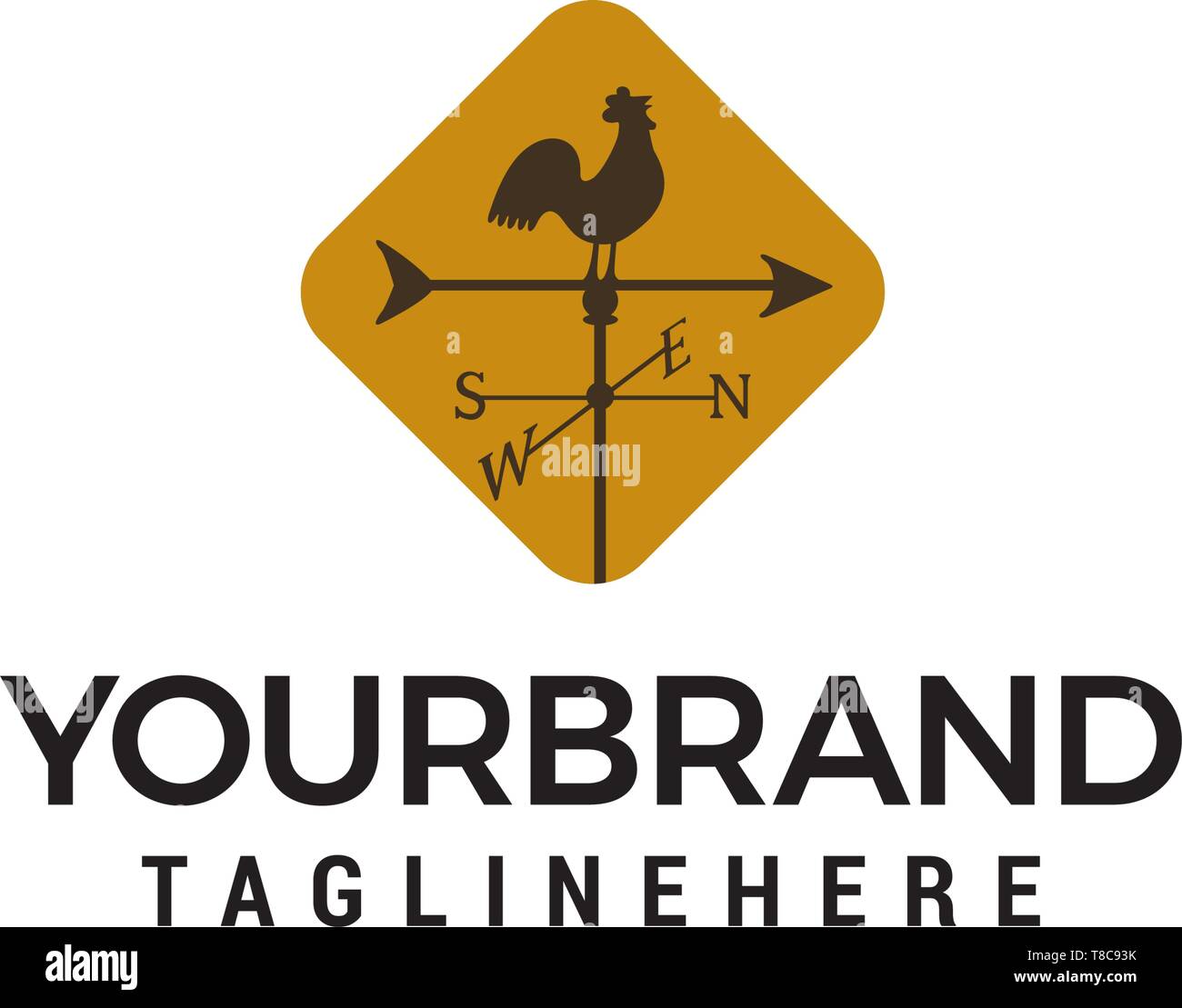 windvane rooster logo design concept template vector Stock Vector Image ...