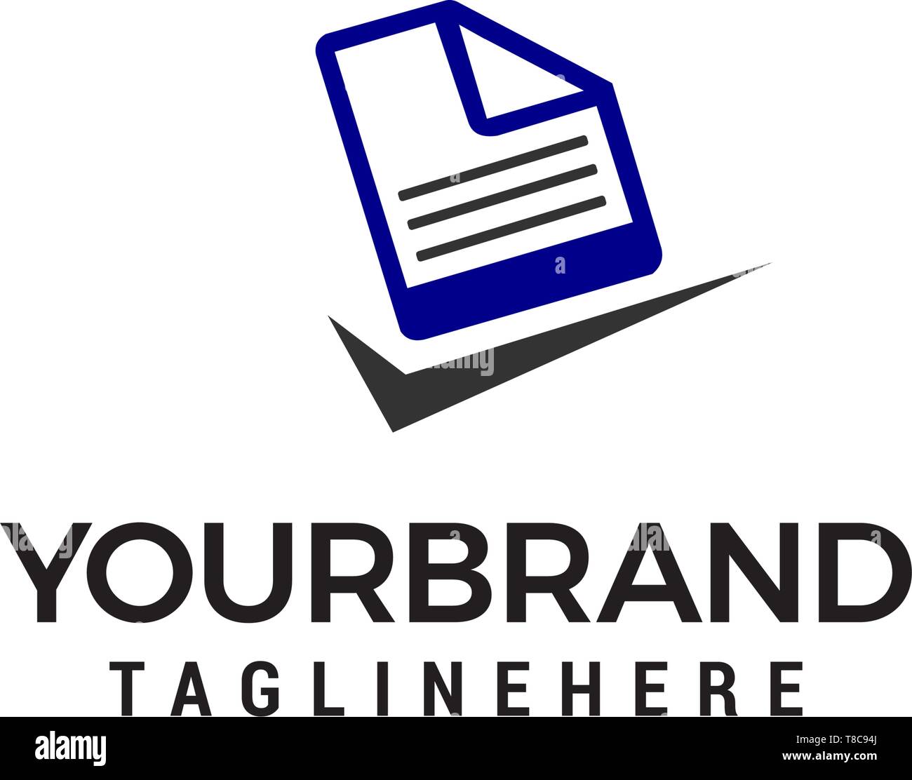 file Document check mark logo design concept template vector Stock ...