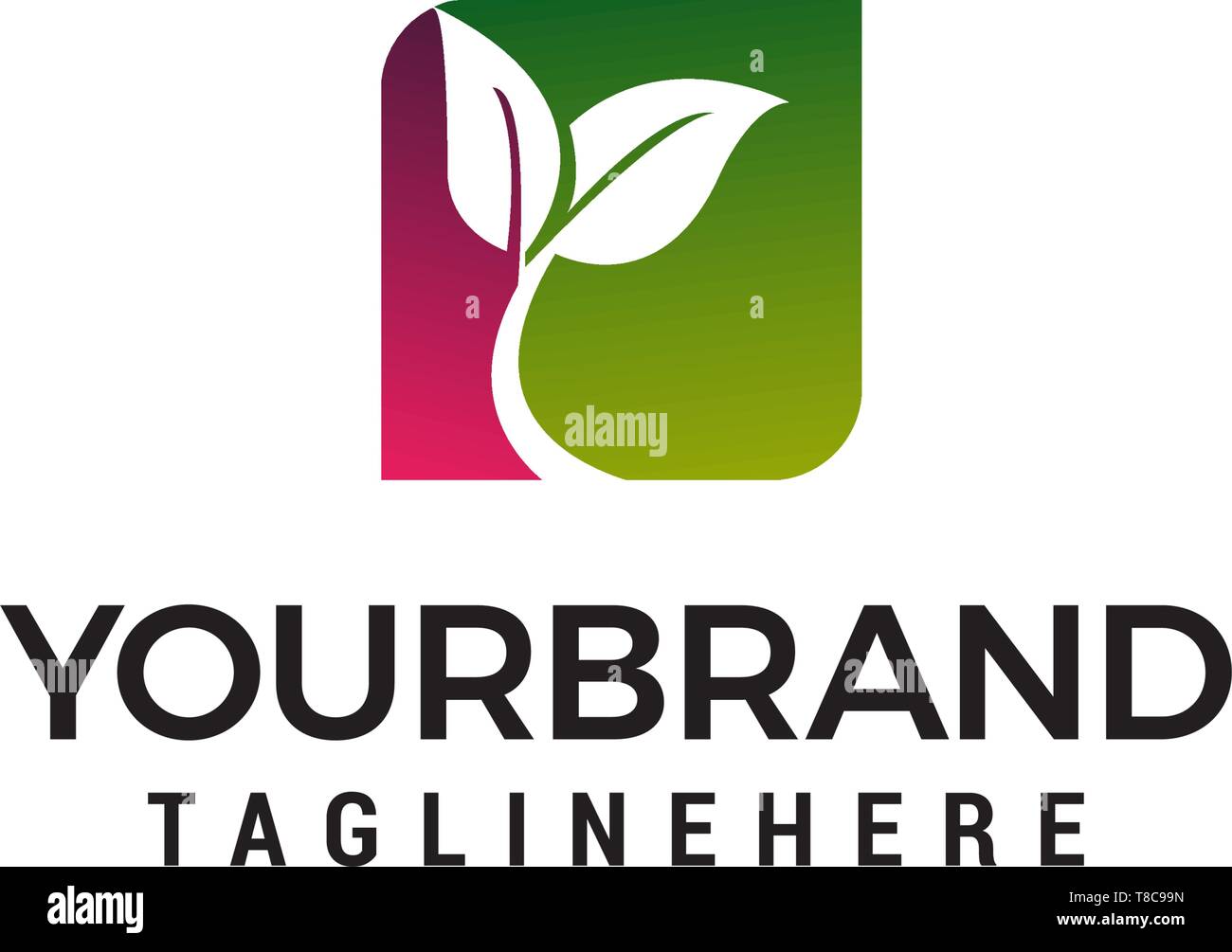 leaf square logo design concept template vector Stock Vector Image ...