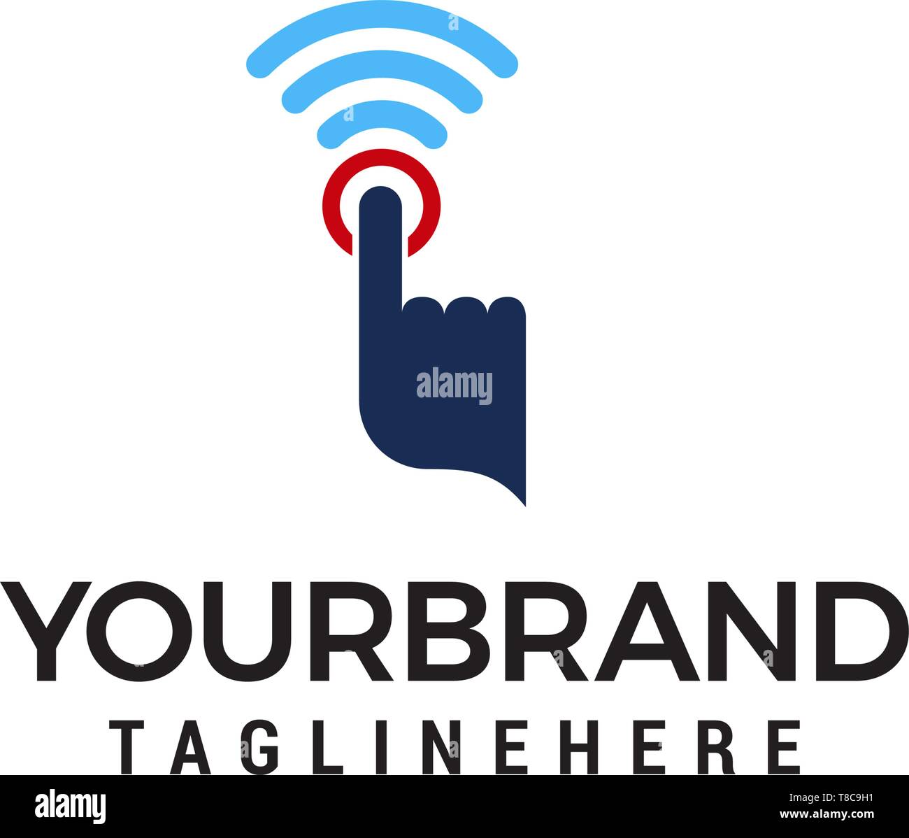 hand finger press logo design concept template vector Stock Vector ...