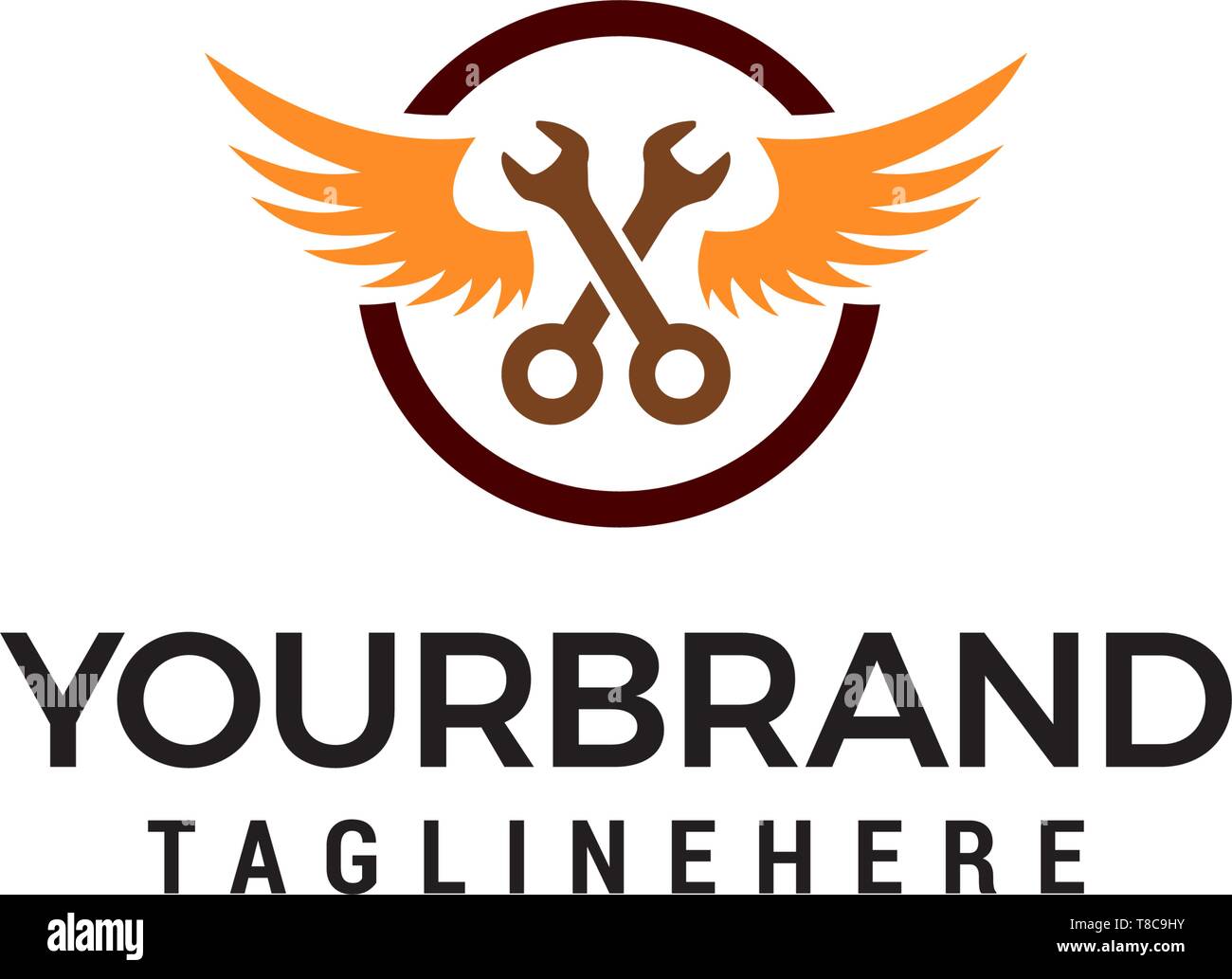 wrench repair logo design concept template vector Stock Vector Image ...