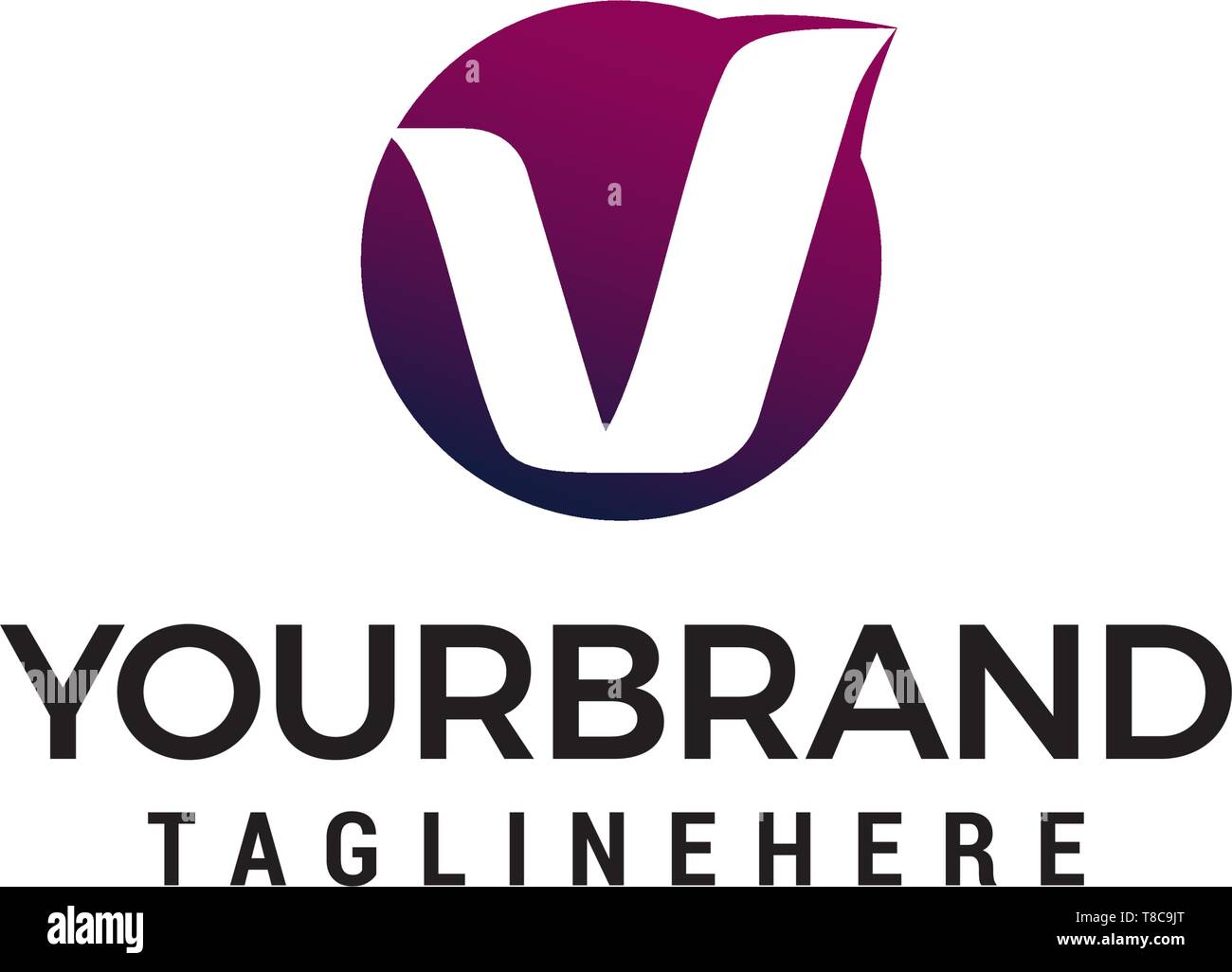 letter v circle logo design concept template vector Stock Vector Image ...