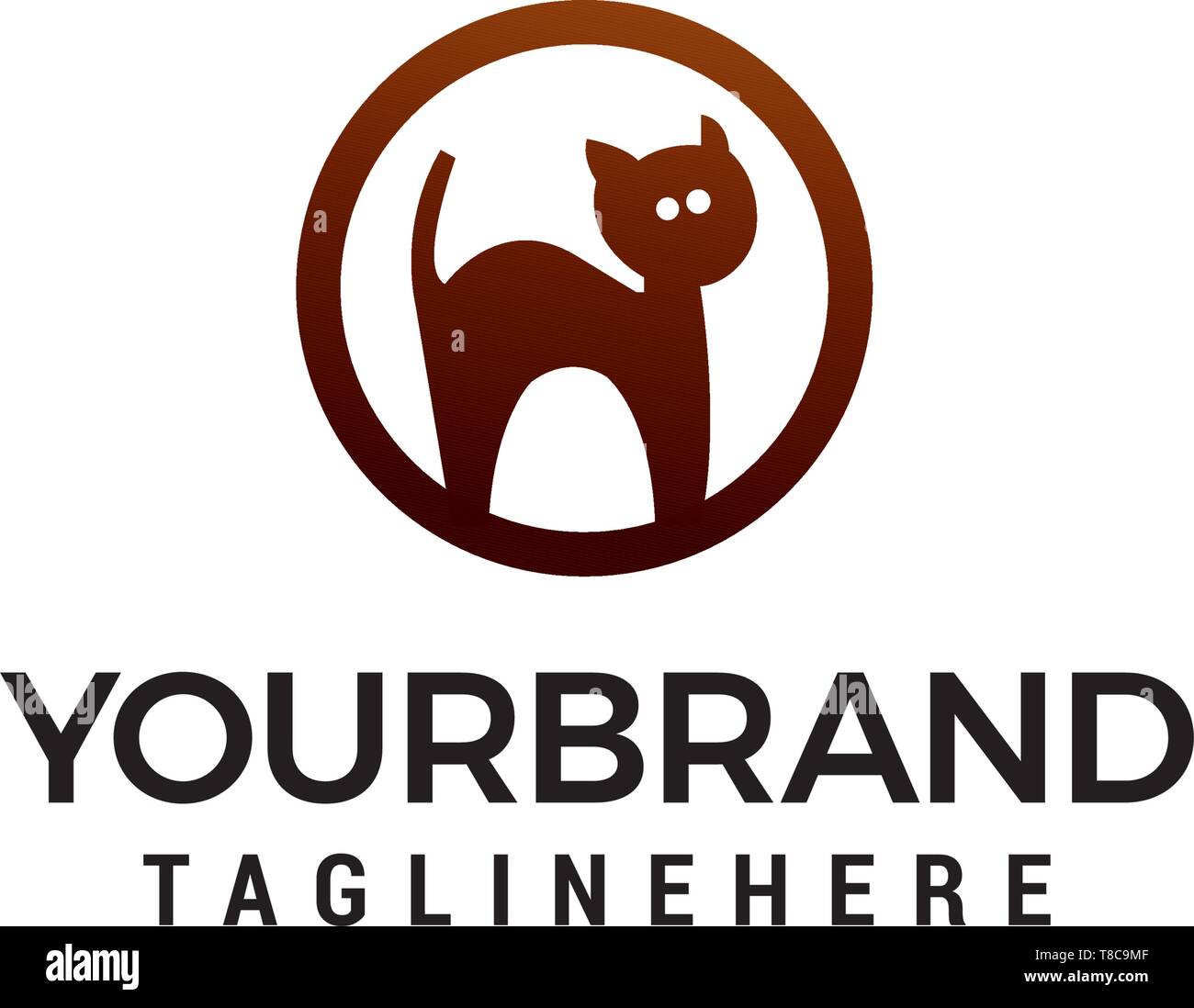 Black cat logo vector art Stock Vector Images - Alamy