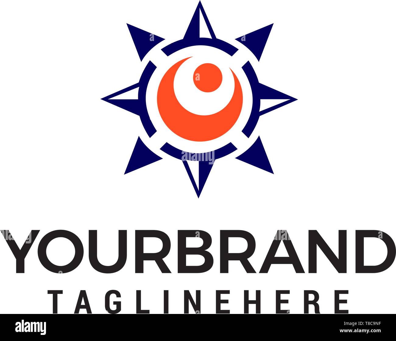 compass sun logo design concept template vector Stock Vector Image ...