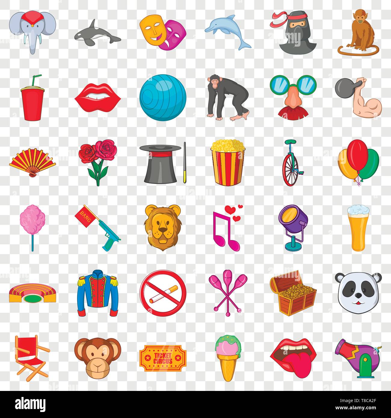 Carnival icons set, cartoon style Stock Vector Image & Art - Alamy