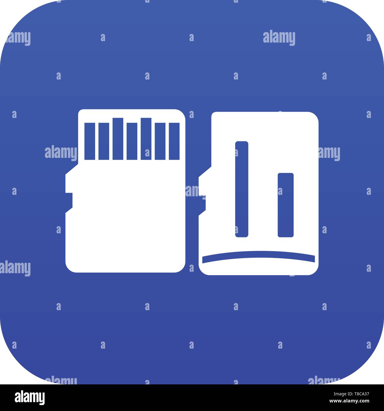 Both sides of SD memory card icon digital blue Stock Vector Image & Art ...