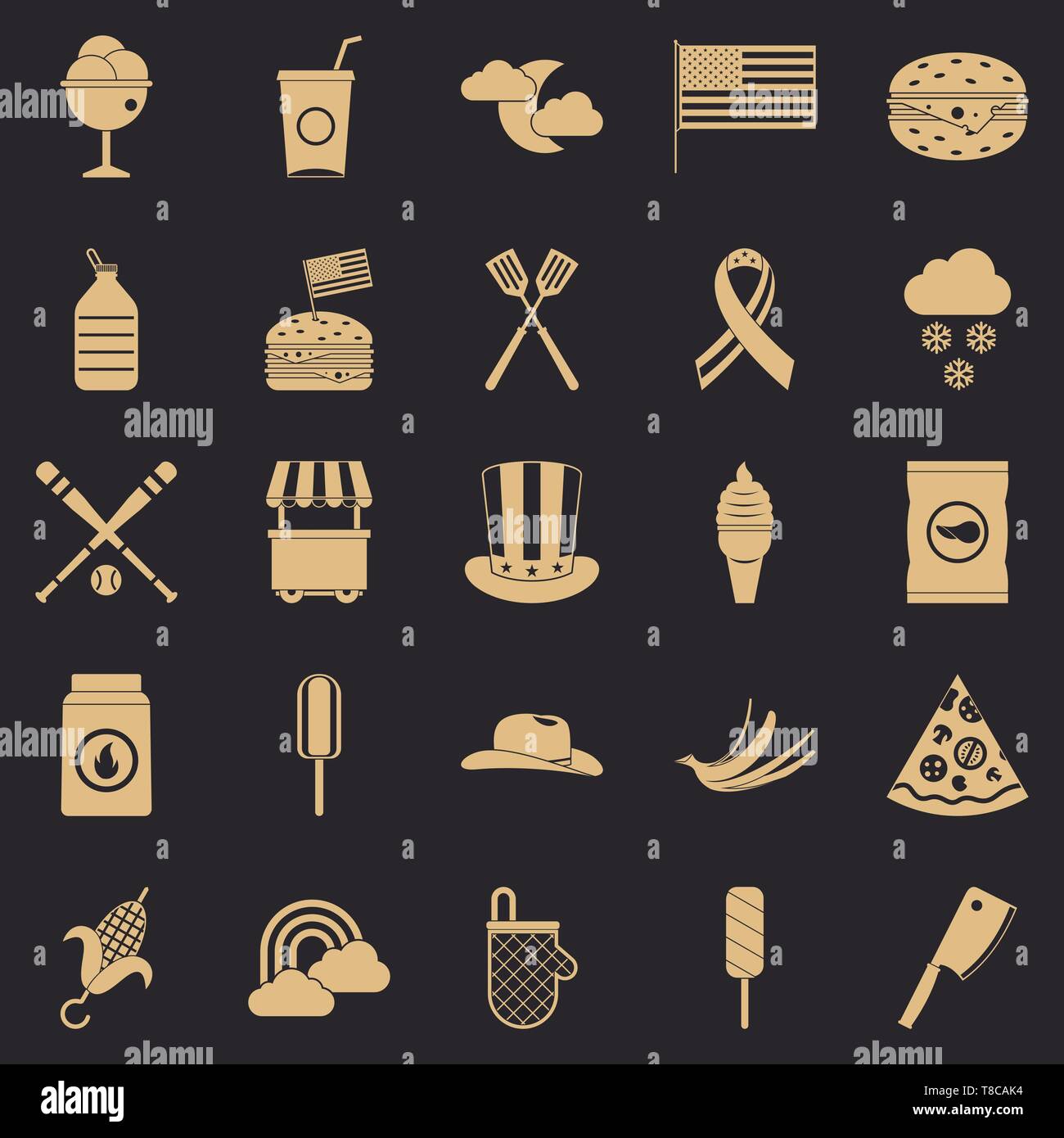 Outdoor eatery icons set, simple style Stock Vector Image & Art - Alamy