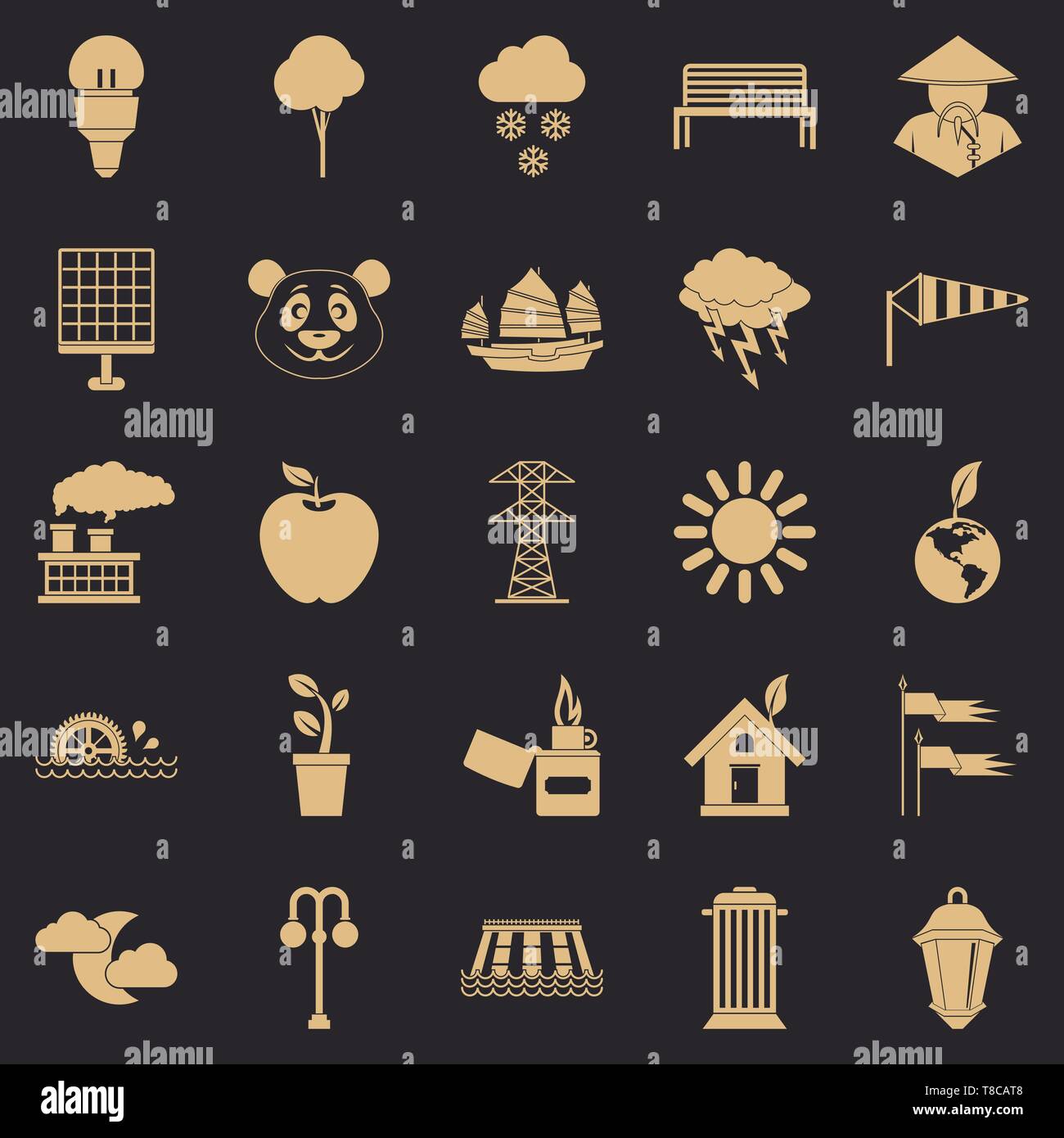 Street lighting icons set, simple style Stock Vector Image & Art - Alamy