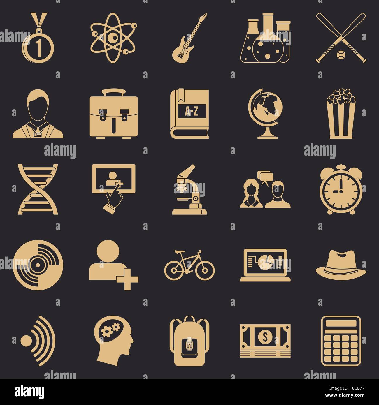 Student icons set, simple style Stock Vector Image & Art - Alamy