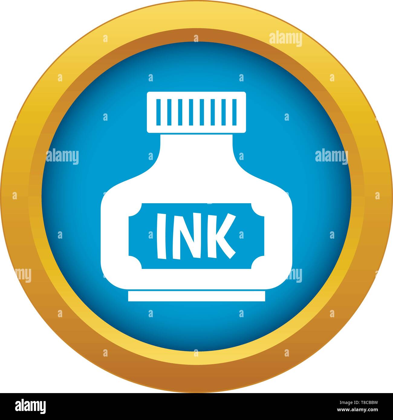 Black ink bottle icon blue vector isolated Stock Vector Image & Art - Alamy