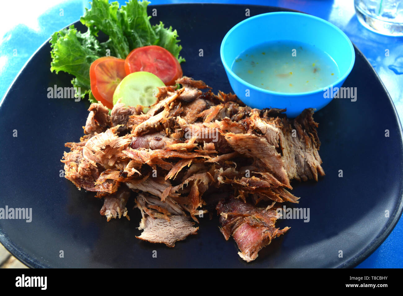 Shredded beef (Roasted cow)in Roasting Ox Festival, note select focus ...