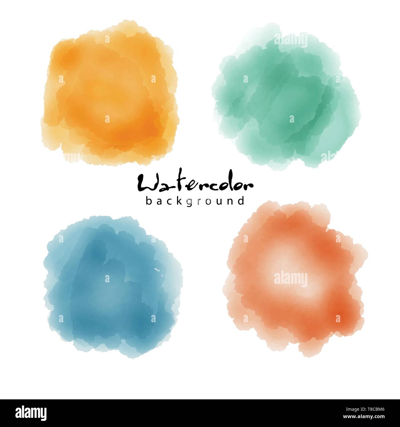 Watercolor soft circle texture. Vector watercoluor circle elements for ...
