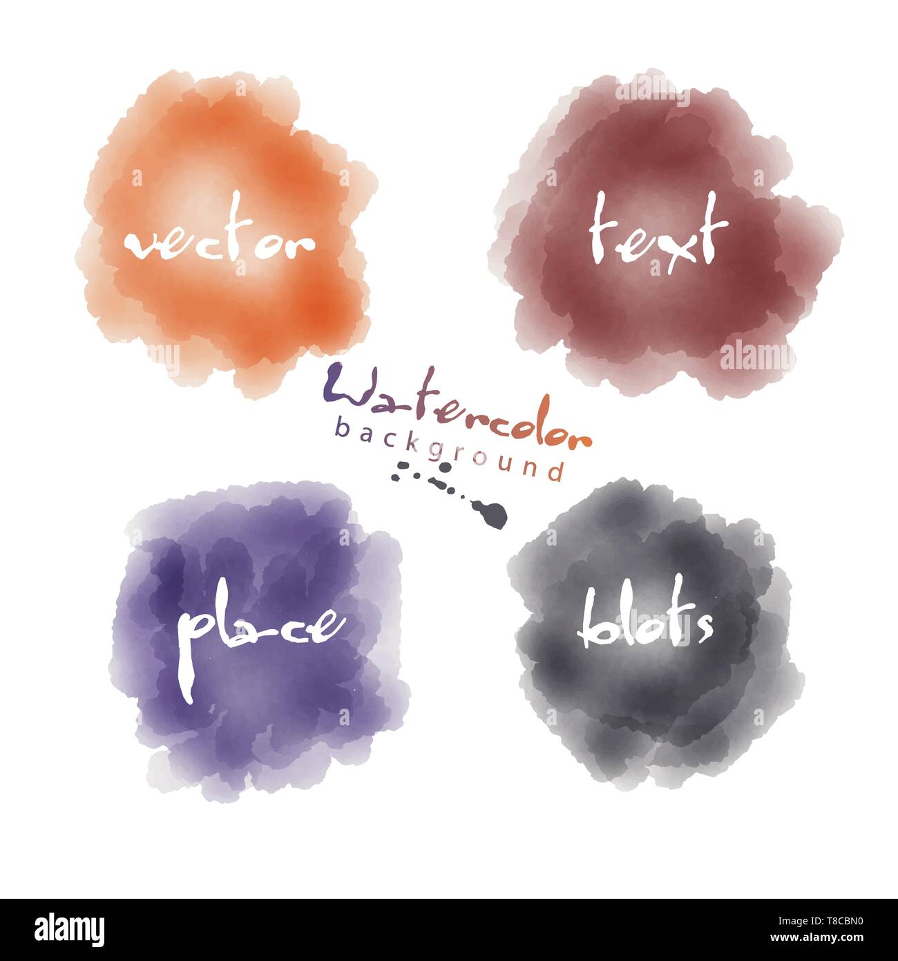Watercolor soft circle texture. Vector watercoluor circle elements for ...