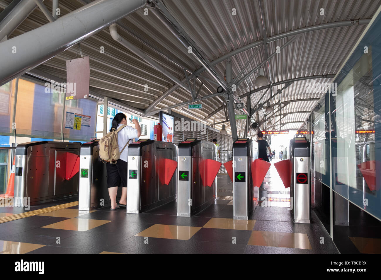 Entry gates to the Kuala Lumpur (KL) Monorail, it is an urban intercity ...