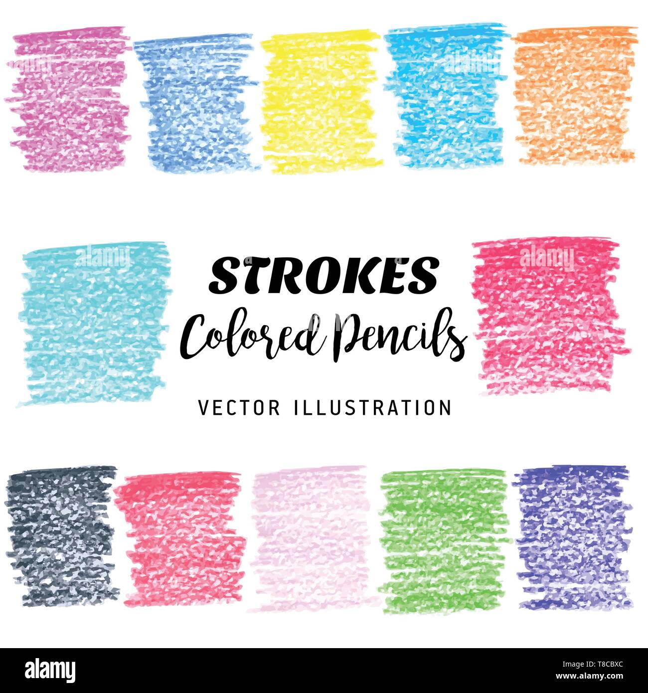 Set of Hand Drawn Flat Grunge Stains markers on White Background ...