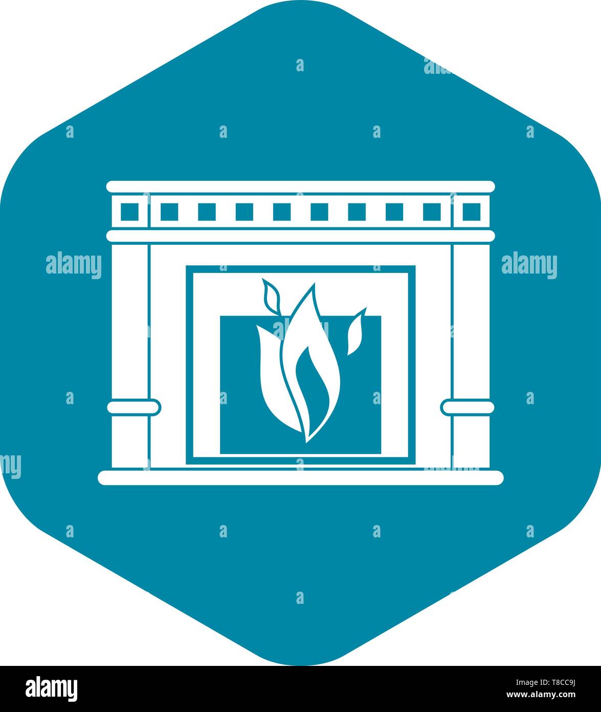 Electric fireplace icon, simple style Stock Vector Image & Art - Alamy