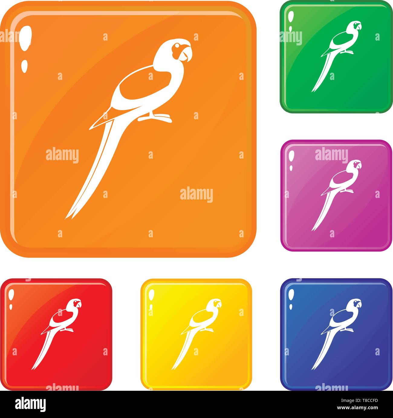 Parrot icons set vector color Stock Vector Image & Art - Alamy