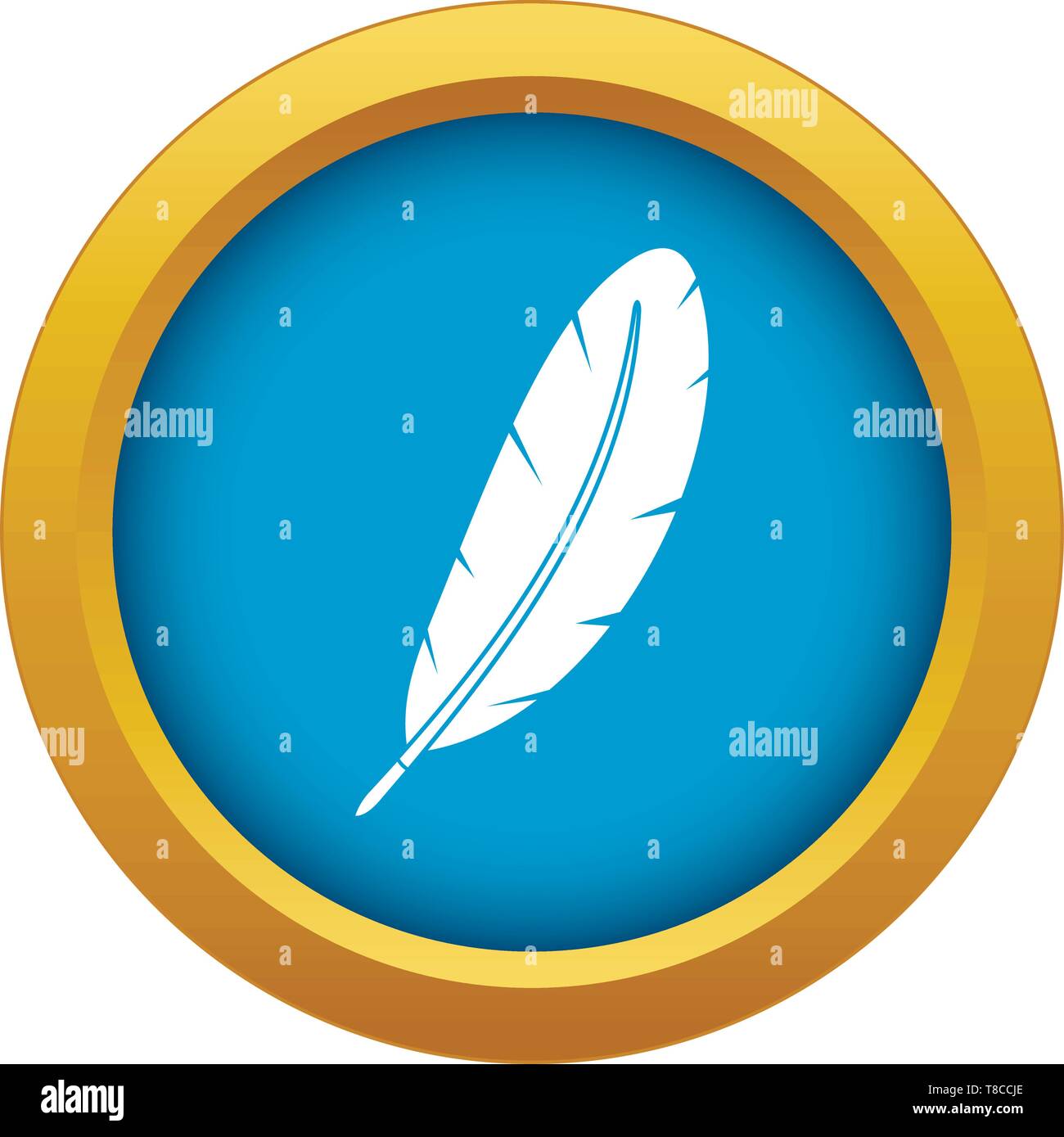 Feather pen icon blue vector isolated Stock Vector Image & Art - Alamy
