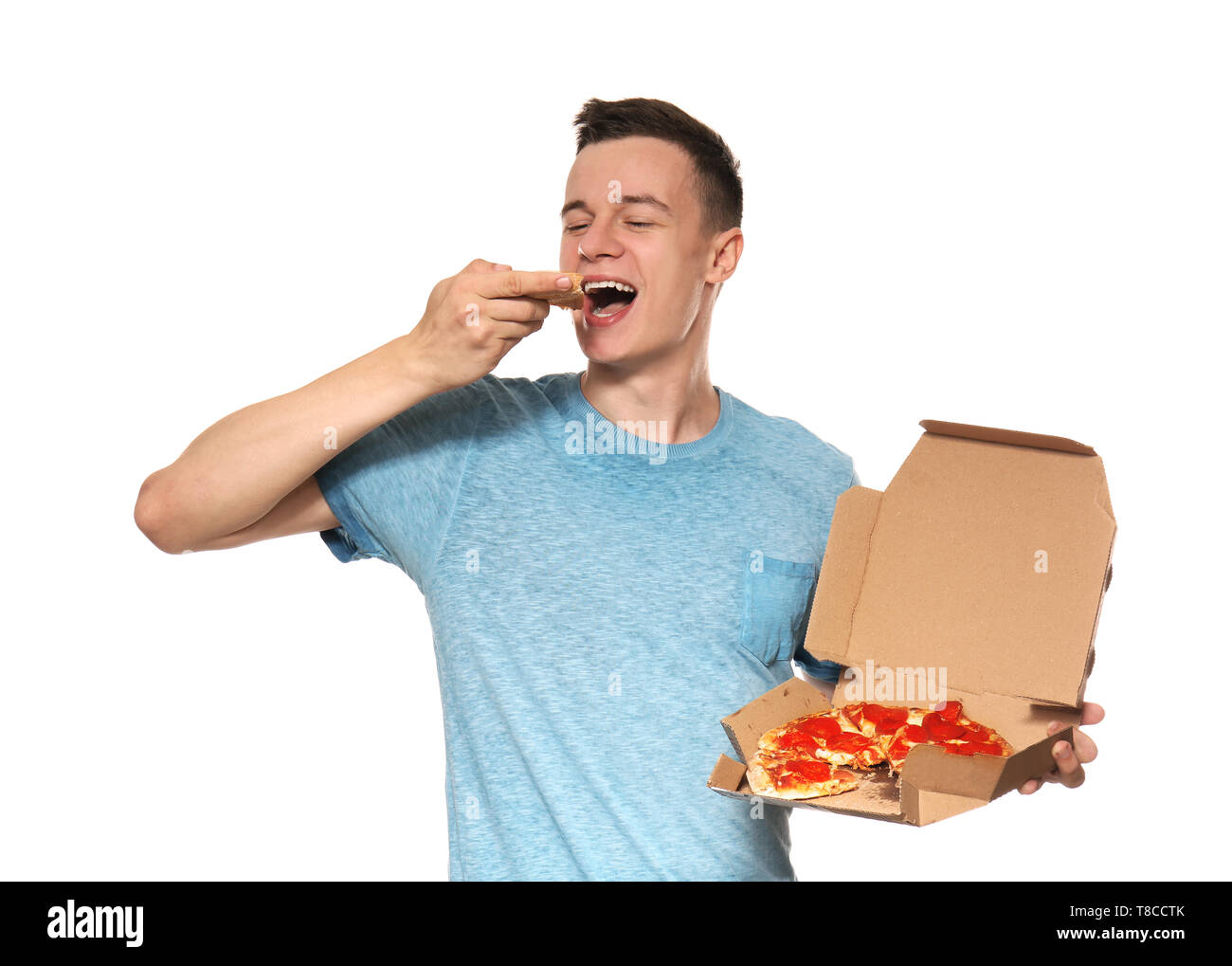 Man eating delicious hot hi-res stock photography and images - Alamy