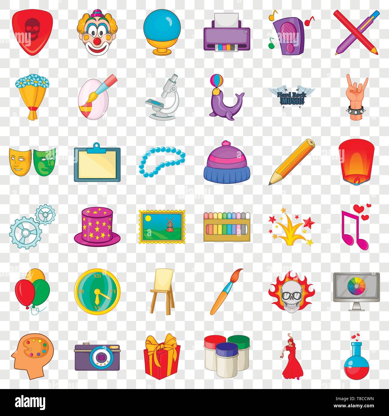 Printing icons set, cartoon style Stock Vector Image & Art - Alamy